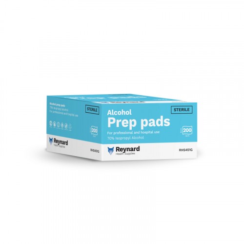 Reynard Alcohol Prep Pads (70% Isopropyl Alcohol) Box 200